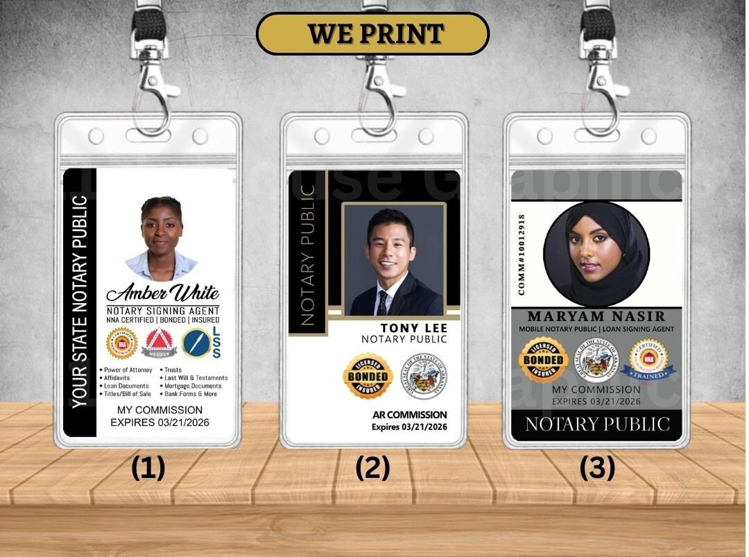 WE PRINT Notary Public ID Badge | Mobile Notary Identification Card ...