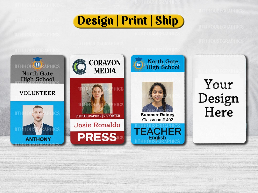 PRINT/DESIGN Custom ID Badge for Businesses | Students | Staff ...