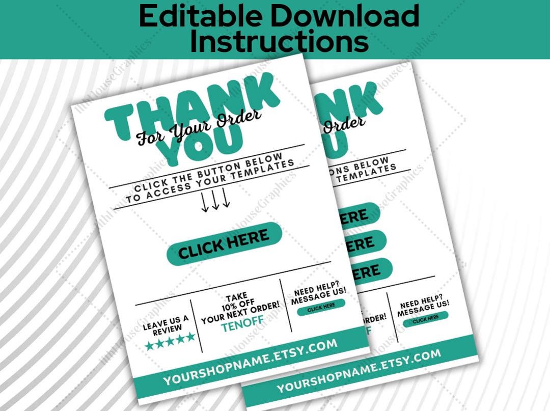 Download Instructions Template | Editable With Canva | Etsy Shop ...