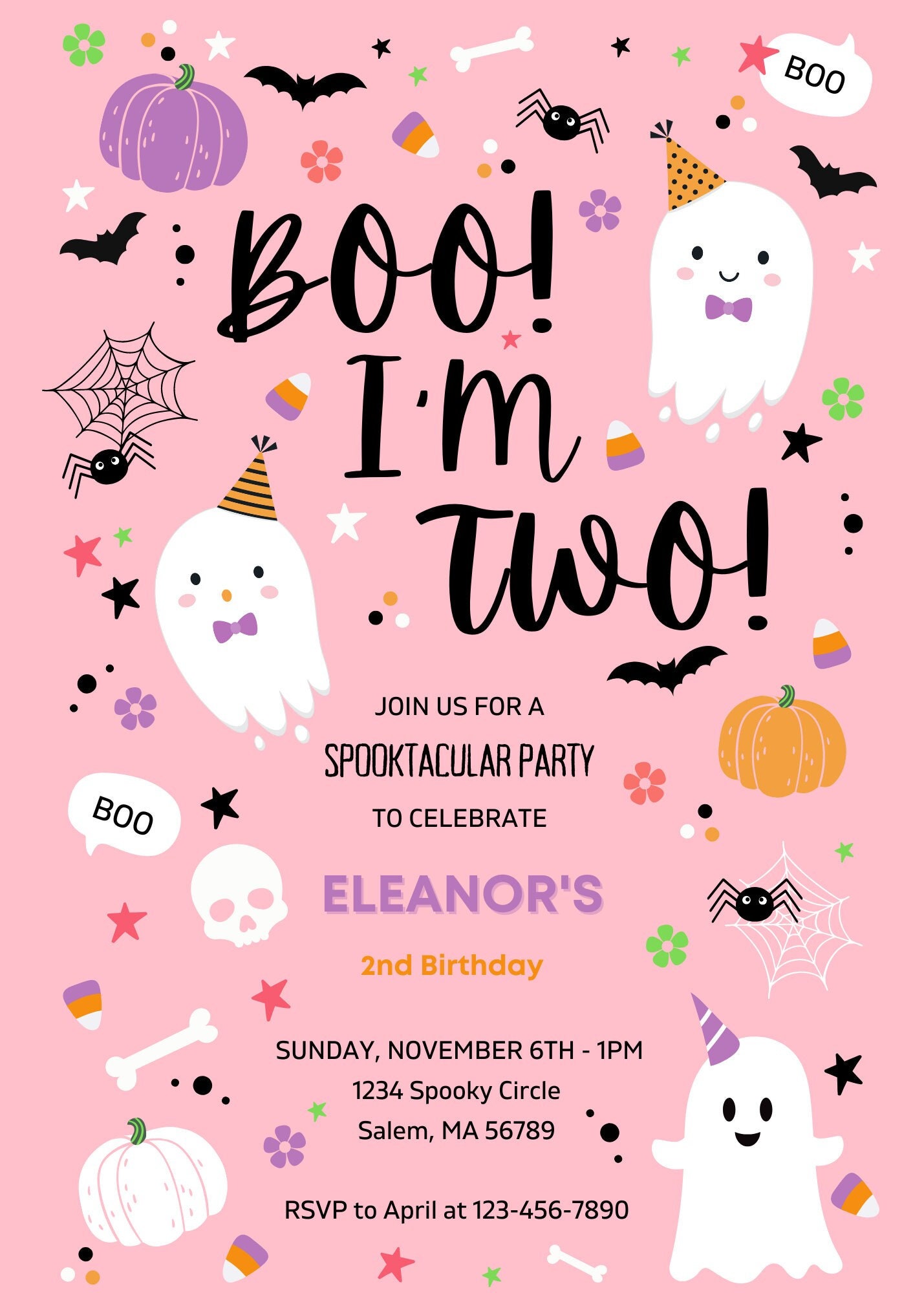 Boo! I'm Two! Party Invitation - Etsy