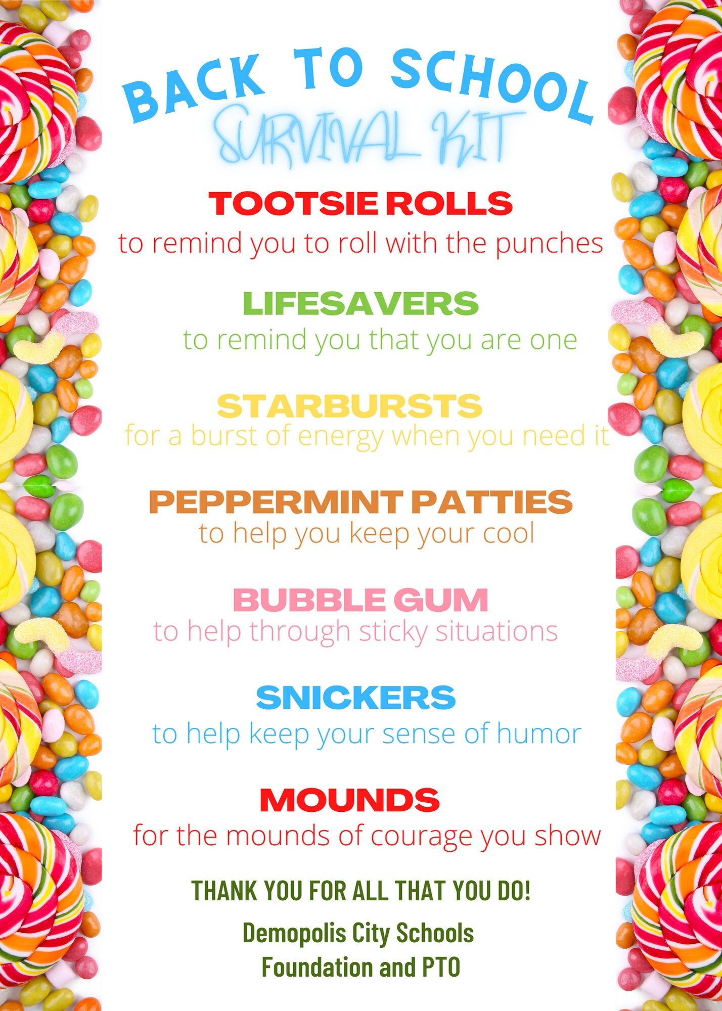 Customized Back to School Survival Kit Printable - Etsy