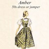 Vera PDF Sewing Pattern Late 40s Early 50s Vintage Retro V-neck Dress A ...