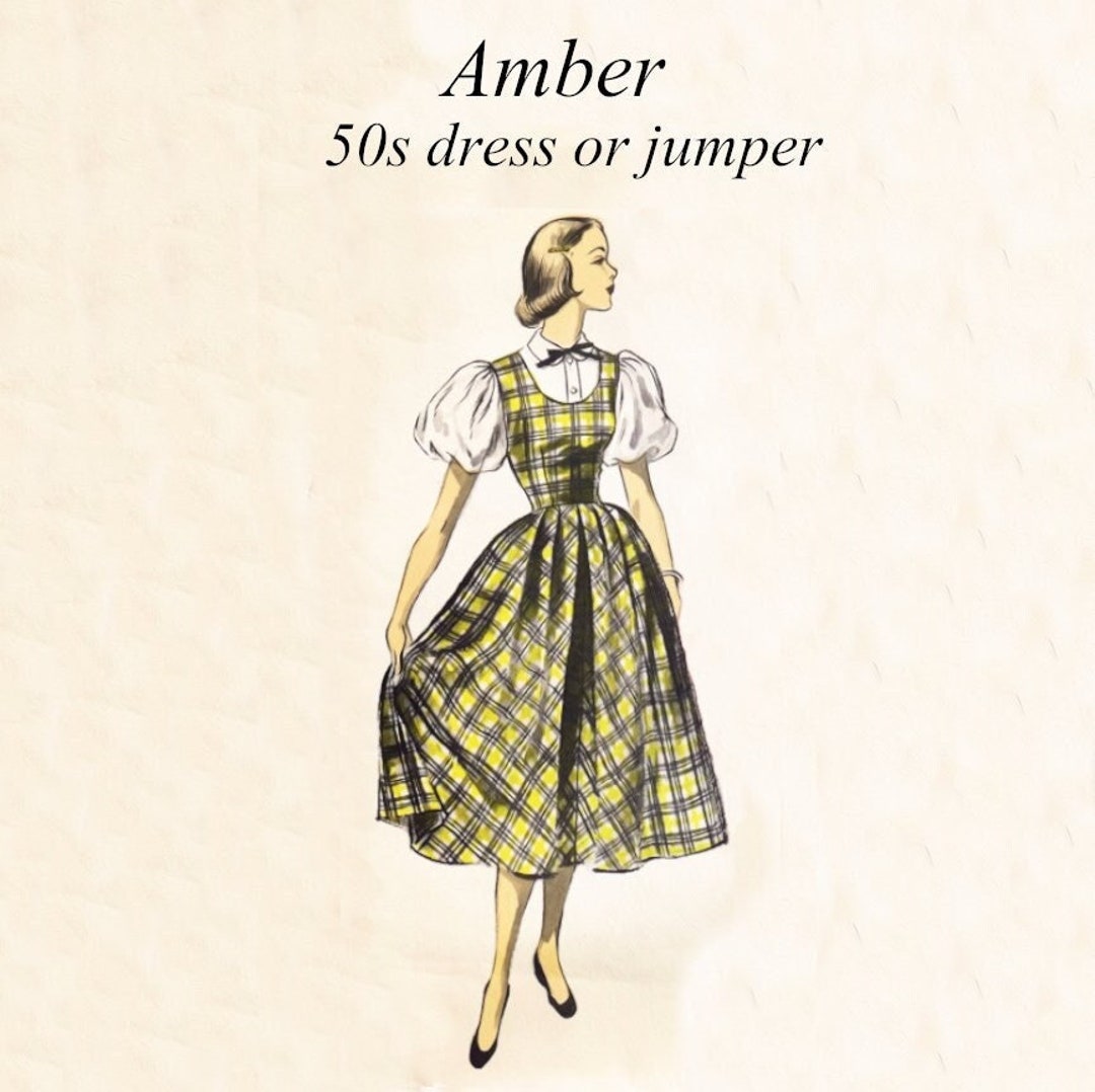 Amber PDF Sewing Pattern 50s Vintage Retro Pinup Dress - A B C D DD Cup ...