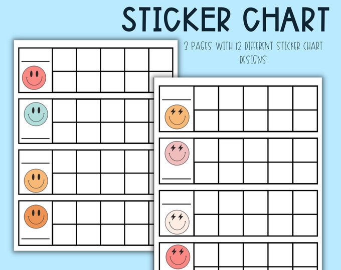 Retro Smiley Sticker Chart - Etsy