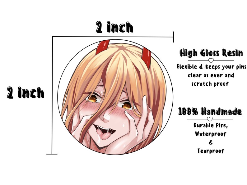 1x Single Ahegao Waifu Pin, Holographic Colored Resin Lewd Button Pin ...