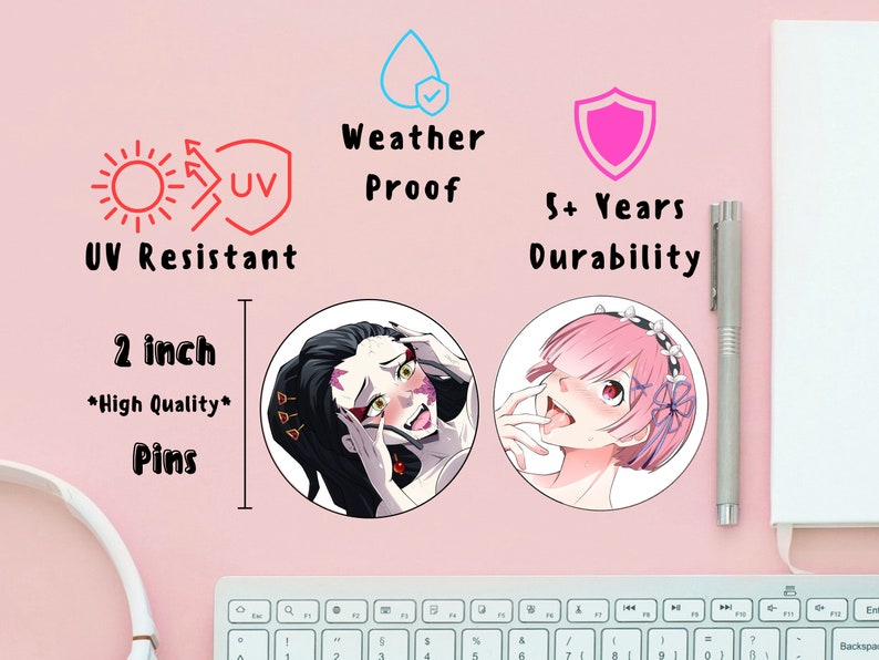 1x Single Ahegao Waifu Pin, Holographic Colored Resin Lewd Button Pin of This Character ...