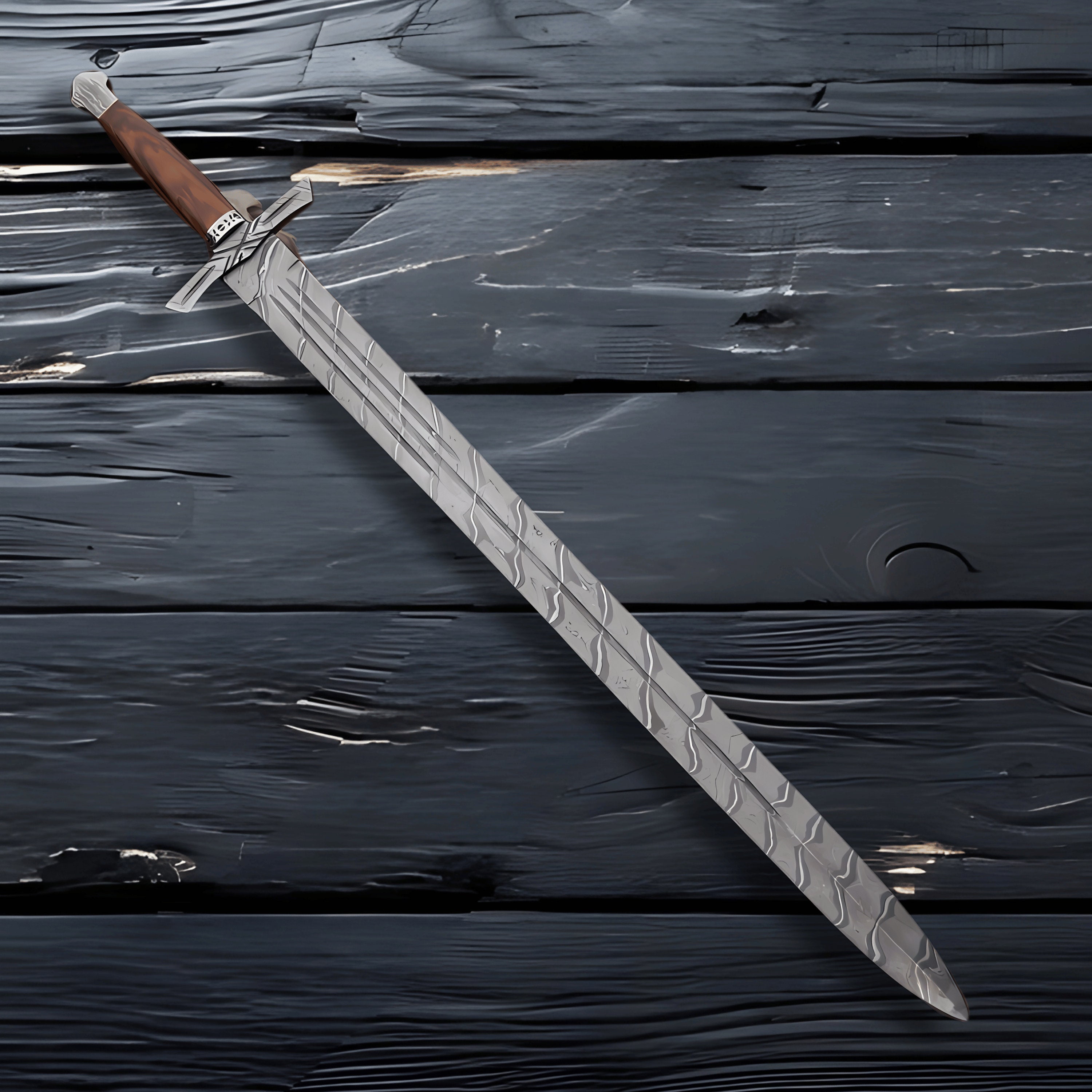 Handmade Damascus Steel Viking Sword Engraved Sword Gifts for Men Gift ...