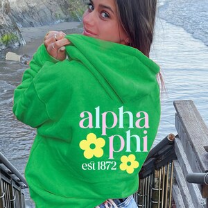 Alpha Phi Sweatshirt Aphi Custom Sorority Flower Hoodie Sorority ...