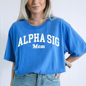 Alpha Sigma Alpha Mom Varsity College Sorority Comfy T-shirt Alpha Sig ...