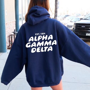 Alpha Gamma Delta Bubble Font Sorority Hoodie Alpha Gam Trendy ...