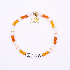 Zeta Tau Alpha Trendy Crystal Sorority Letter Bracelet Sisterhood Big ...
