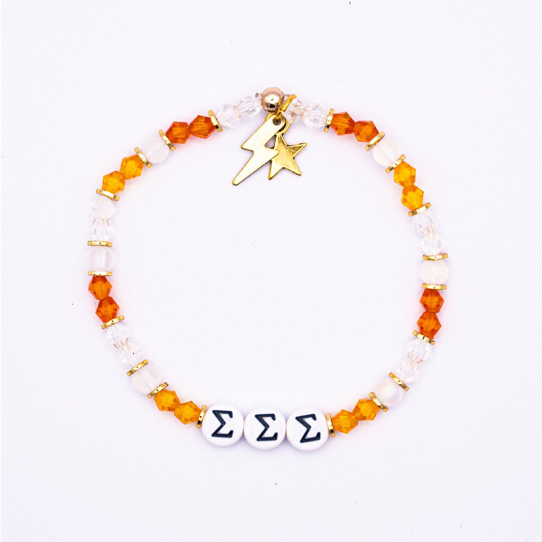Sigma Sigma Sigma Trendy Crystal Sorority Letter Bracelet Sisterhood ...