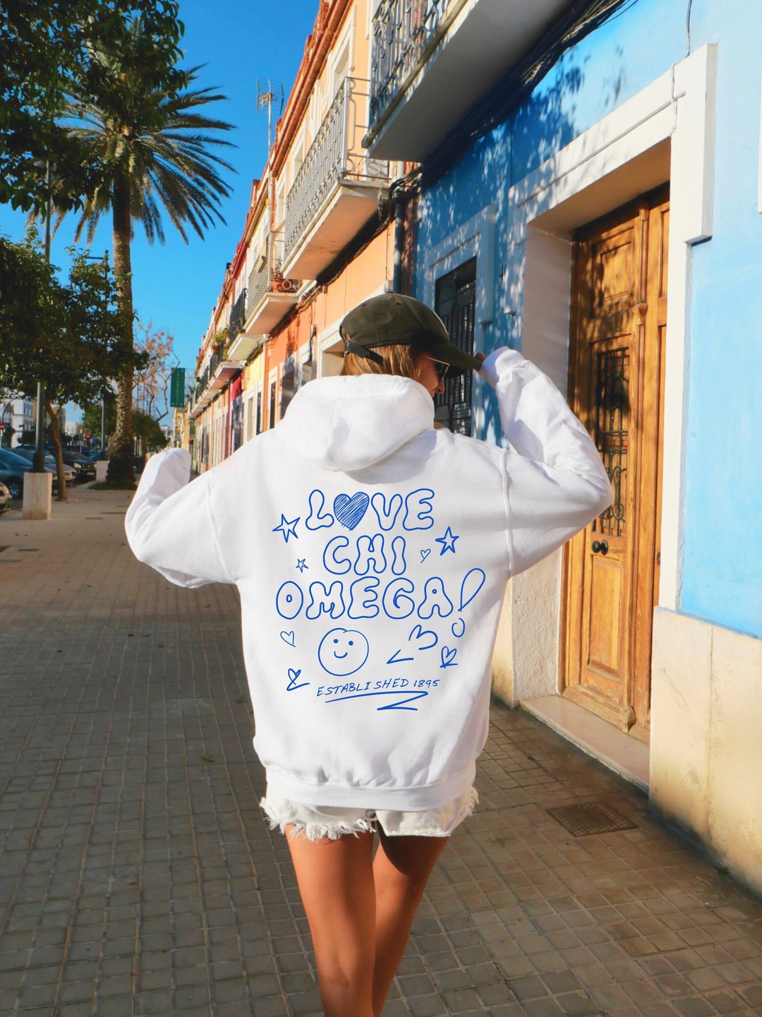 Chi Omega Love Doodle Hoodie | Chio Trendy College Greek Custom ...
