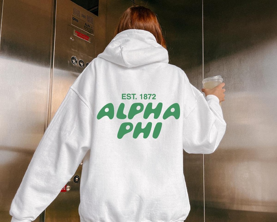 Alpha Phi Bubble Font Sorority Hoodie | Aphi Trendy Sweatshirt | Big ...