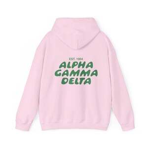 Alpha Gamma Delta Bubble Font Sorority Hoodie | Alpha Gam Trendy ...