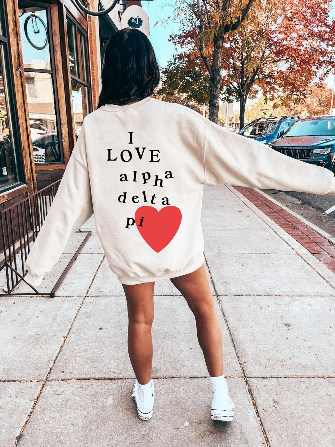 I Love Alpha Delta Pi Crewneck Sweatshirt | Trendy Custom Adpi Sorority ...