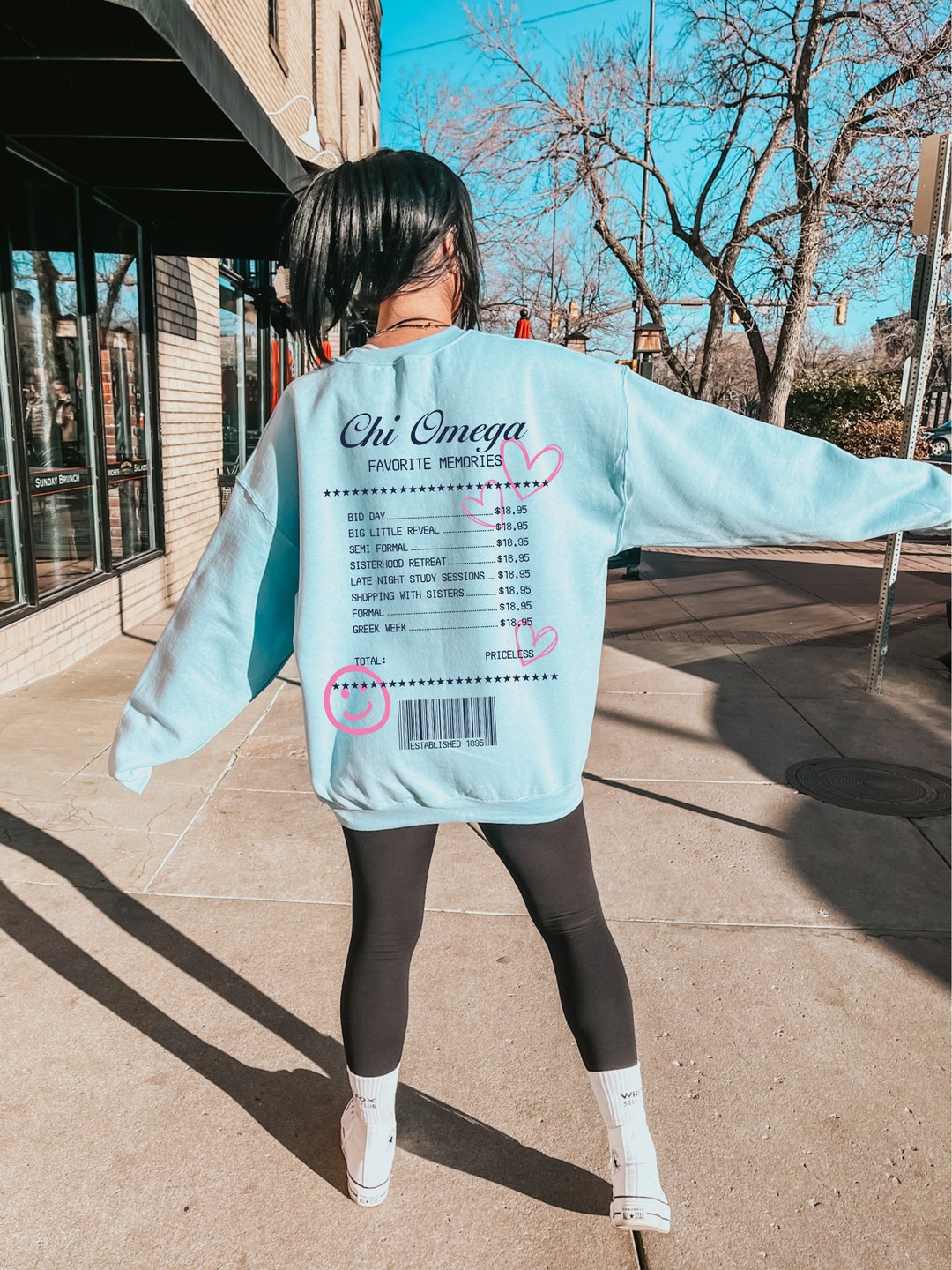 Chi Omega Receipt Sorority Crewneck | Chio Trendy Receipt Memories ...
