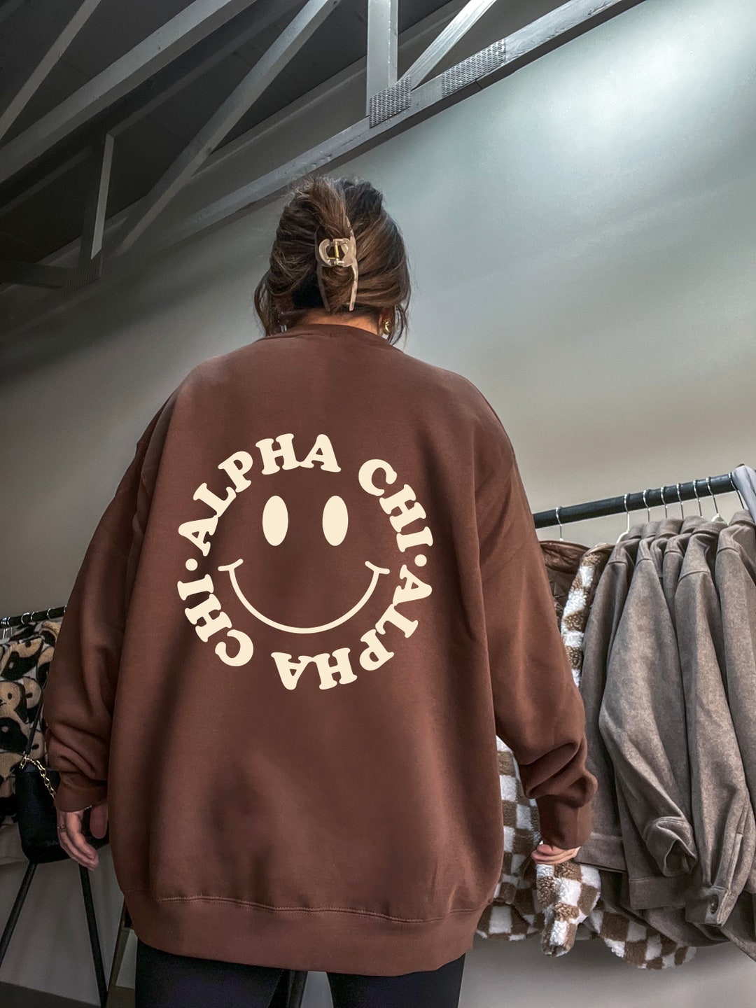 Alpha Chi Omega Smile Sorority Crewneck Sweatshirt | AXO Trendy ...