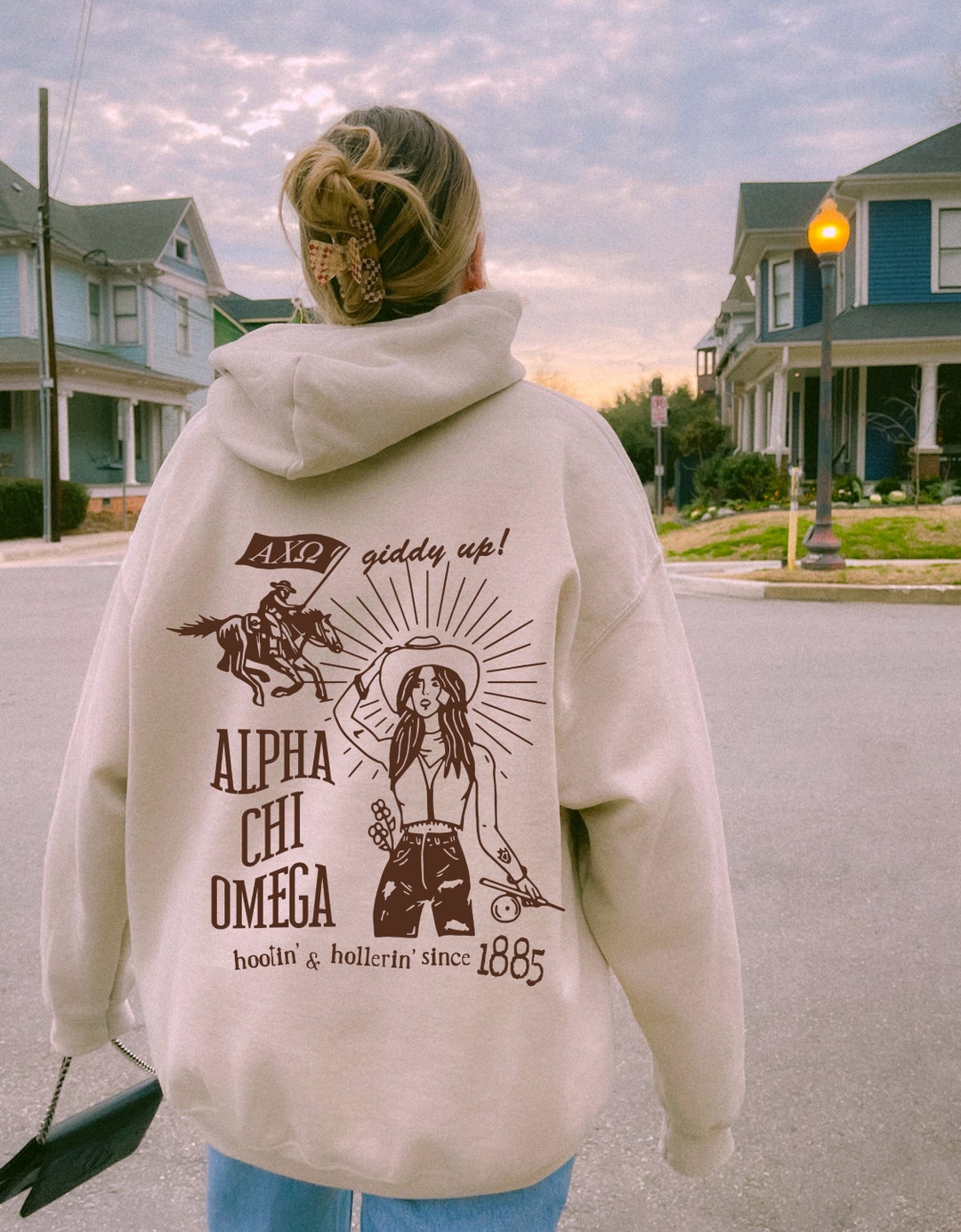 Alpha Chi Omega Country Inspired Sorority Hoodie AXO Trendy Giddy up ...