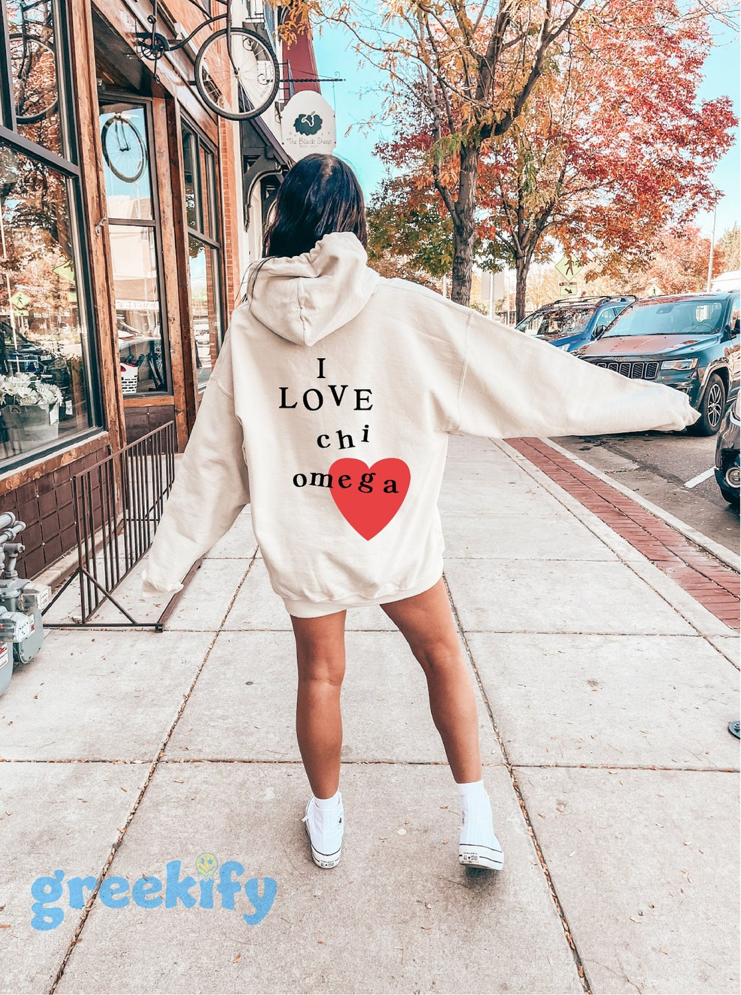 I Love Chi Omega Sorority Sweatshirt | Trendy Chio Custom Sorority ...