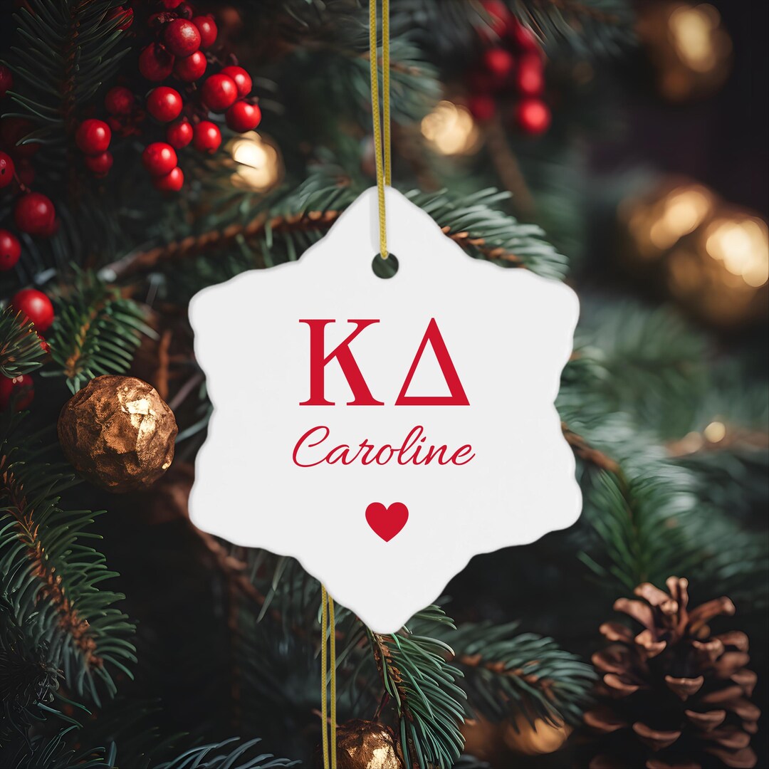 Kappa Delta Customizable Trendy Red Letter Ornament Gift | Kay Dee ...