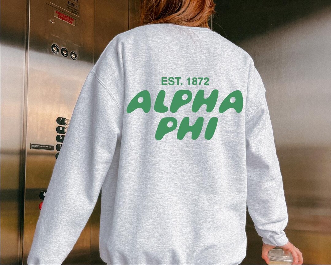 Alpha Phi Bubble Font Sorority Crewneck Sweatshirt Aphi Trendy ...