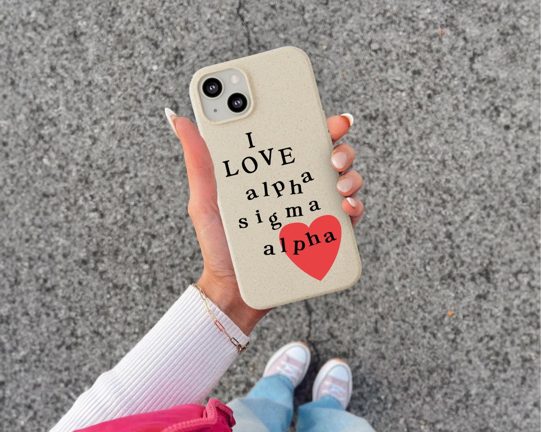 I Love Alpha Sigma Alpha Phone Case | Alpha Sig Trendy Heart iPhone ...
