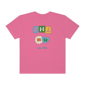 Phi Mu Fun Doodle Scrapbook T-shirt | Phi Mu Trendy College Greek ...
