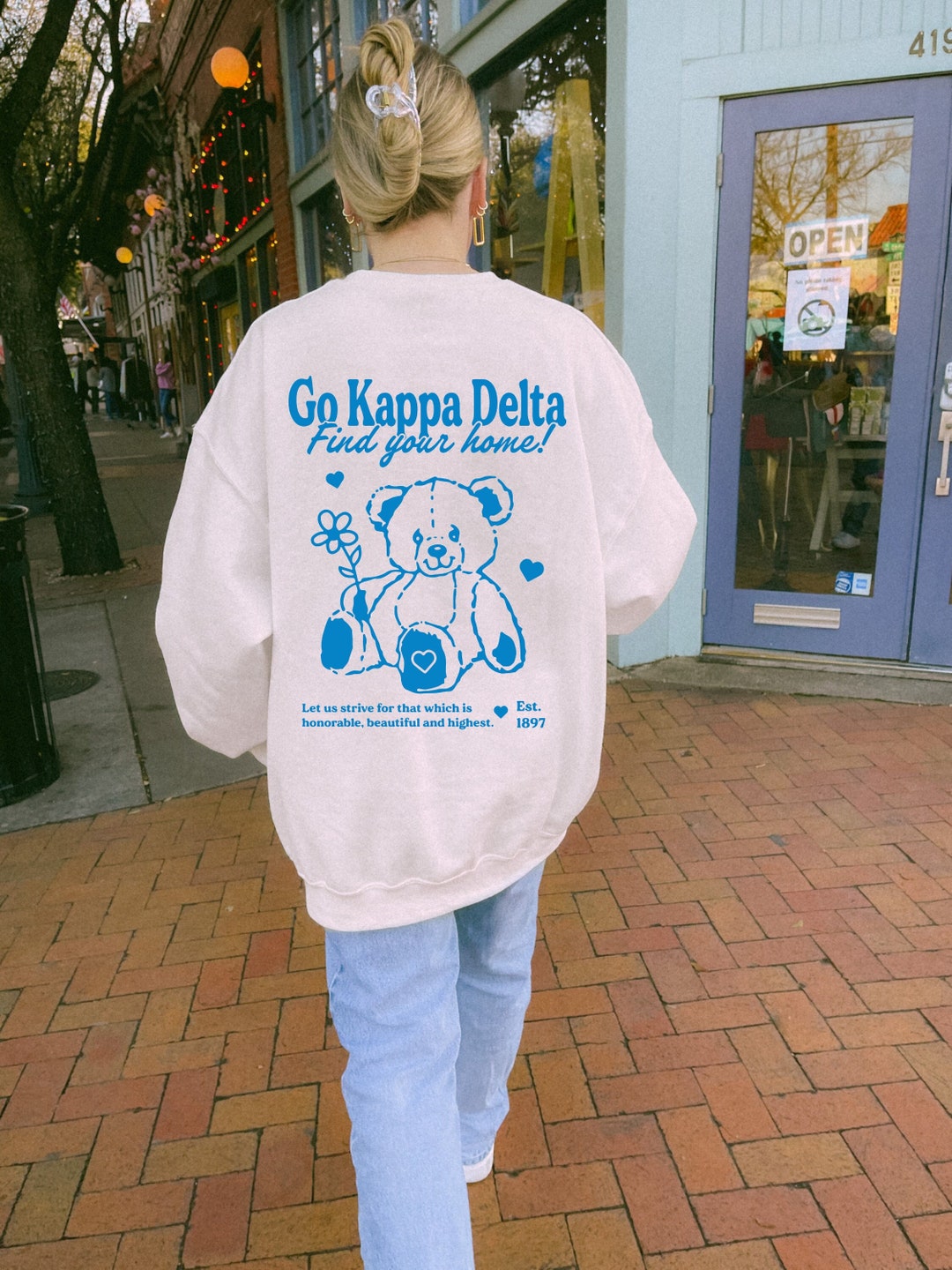 Kappa Delta Teddy Bear College Sorority Crewneck | Kay Dee Find Your ...