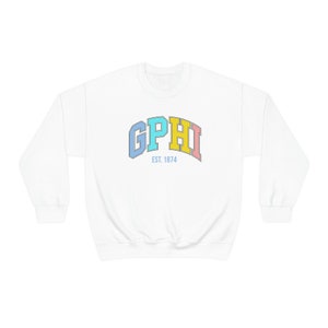 Gamma Phi Beta Crewneck Sweatshirt | Varsity Trendy Gphi Sorority ...