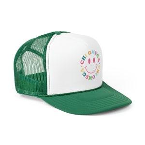 Chi Omega Colorful Smile Trendy Trucker Hat | Chio Bid Day Recruitment ...