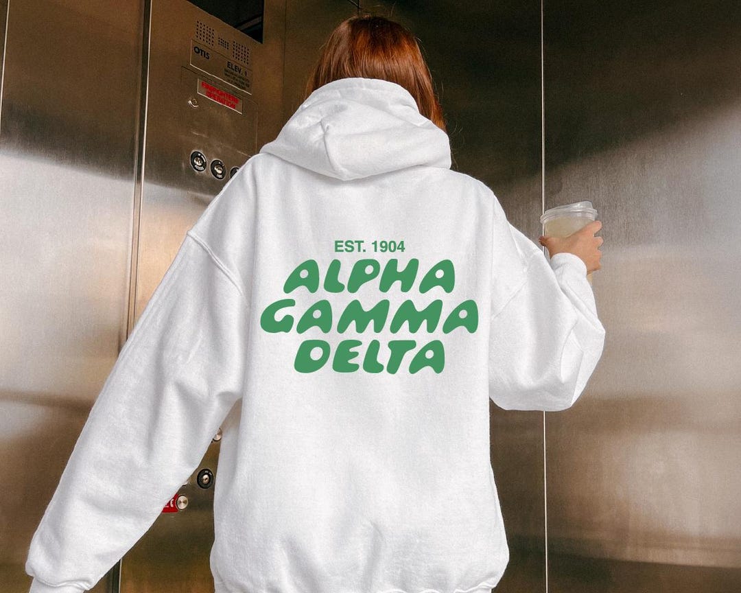 Alpha Gamma Delta Bubble Font Sorority Hoodie Alpha Gam Trendy ...