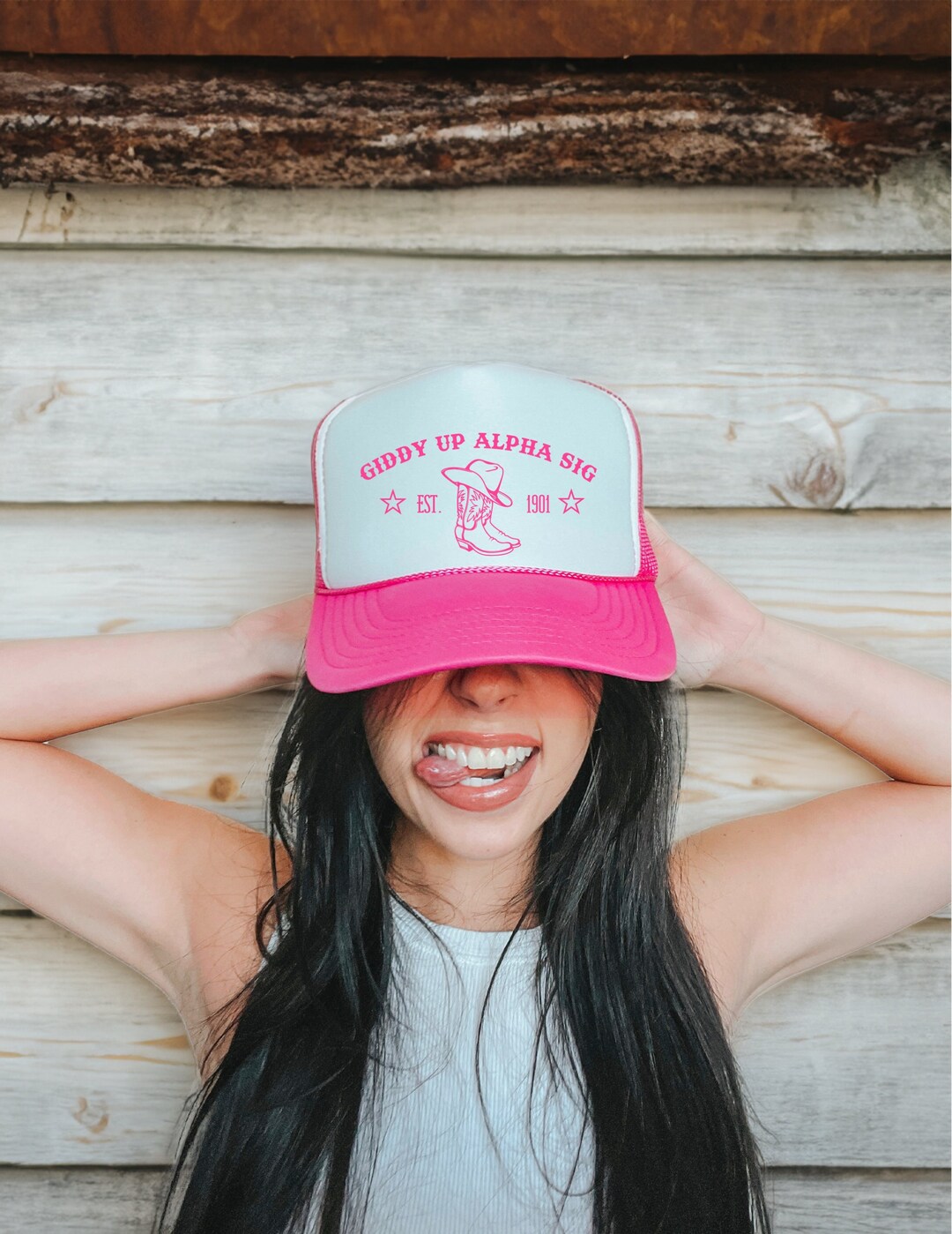 Alpha Sigma Alpha Giddy up Trendy Foam Trucker Hat | Alpha Sig Sorority ...