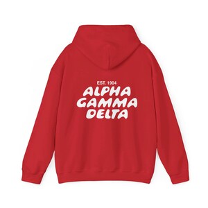 Alpha Gamma Delta Bubble Font Sorority Hoodie Alpha Gam Trendy ...