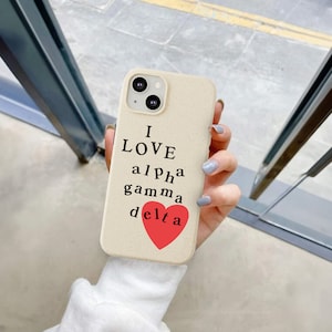 I Love Alpha Gamma Delta Phone Case | Alpha Gam Trendy Heart iPhone ...