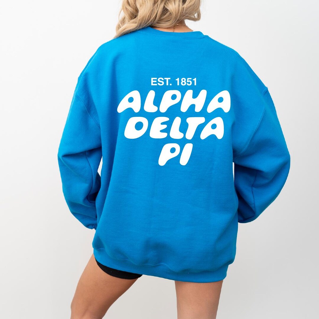 Alpha Delta Pi Bubble Font Sorority Crewneck Sweatshirt Adpi Trendy ...