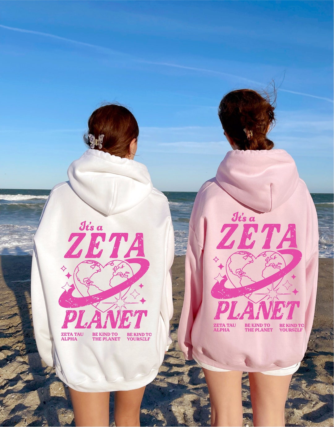 Zeta Tau Alpha Planet Hoodie | Be Kind to the Planet Trendy Sorority ...