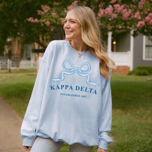 Kappa Delta Ribbon Sorority Crewneck | Kay Dee Trendy Sweatshirt Big ...