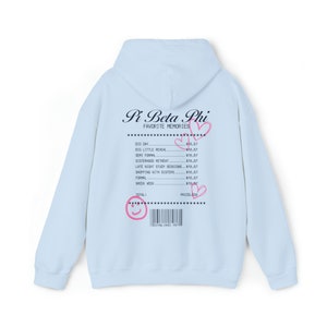 Pi Beta Phi Receipt Sorority Hoodie | Pi Phi Trendy Receipt Memories ...