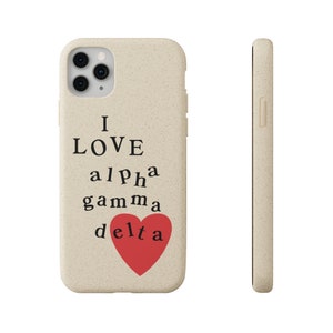 I Love Alpha Gamma Delta Phone Case | Alpha Gam Trendy Heart iPhone ...