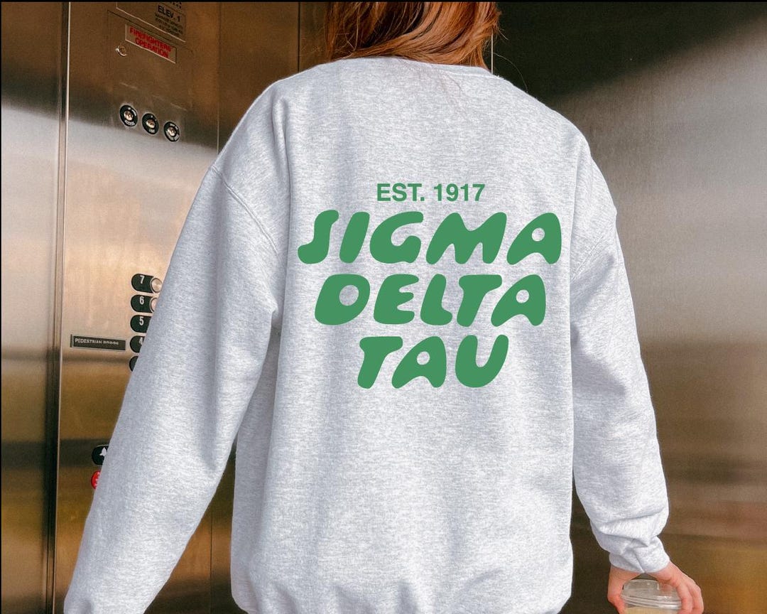 Sigma Delta Tau Bubble Font Sorority Crewneck Sweatshirt Sig Delt ...