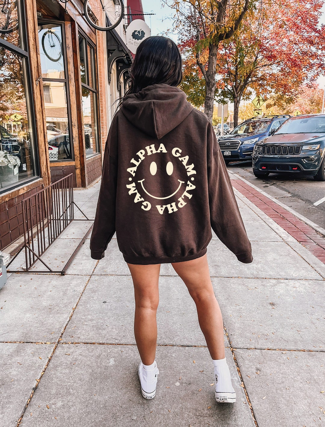 Alpha Gamma Delta Smiley Sorority Sweatshirt | Trendy Alpha Gam Custom ...