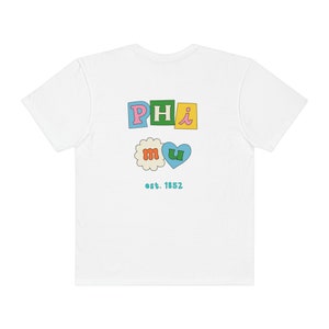 Phi Mu Fun Doodle Scrapbook T-shirt | Phi Mu Trendy College Greek ...