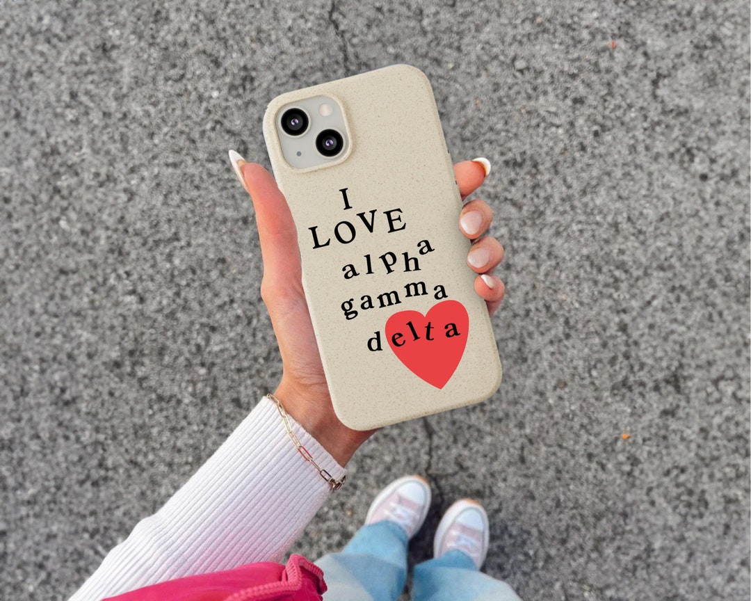 I Love Alpha Gamma Delta Phone Case | Alpha Gam Trendy Heart iPhone ...