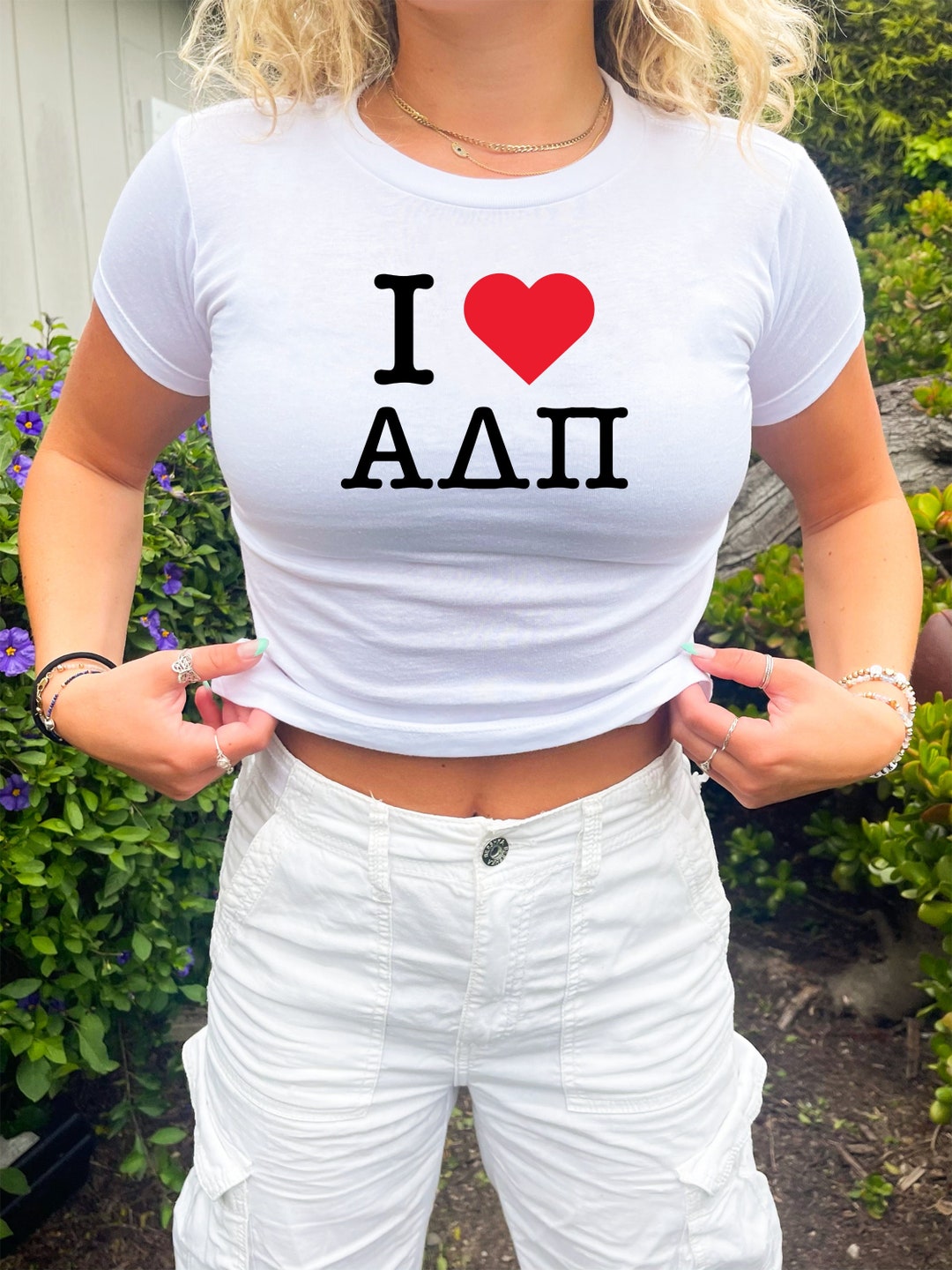 I Heart Alpha Delta Pi Ny-inspired Crop Top Retro Adpi Sorority Baby ...