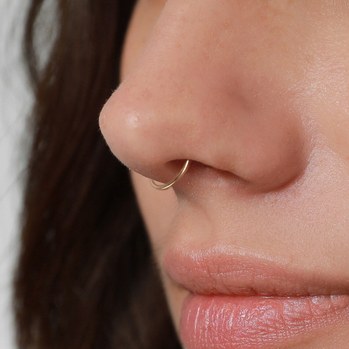 Clip on Septum Ring Hoop 20 Gauge 14k Gold Filled Fake - Etsy