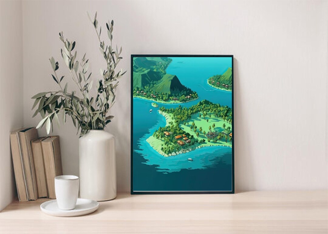 Bora Bora French, Polynesia, Flat Illustration 4 Art Print, Beautiful ...