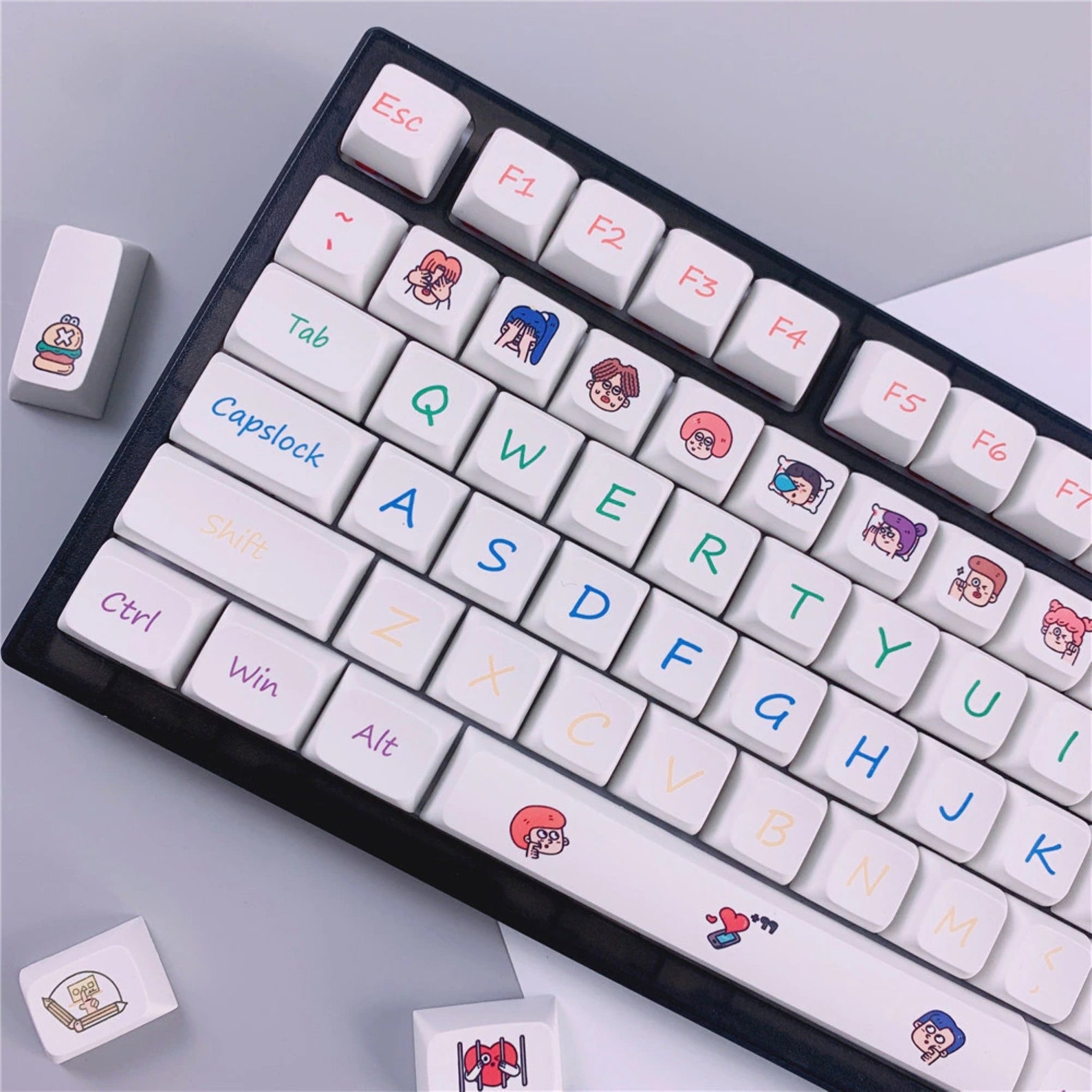 Cute & Cool 126pcs Graffiti Funny Keycaps Set for Mechanical - Etsy