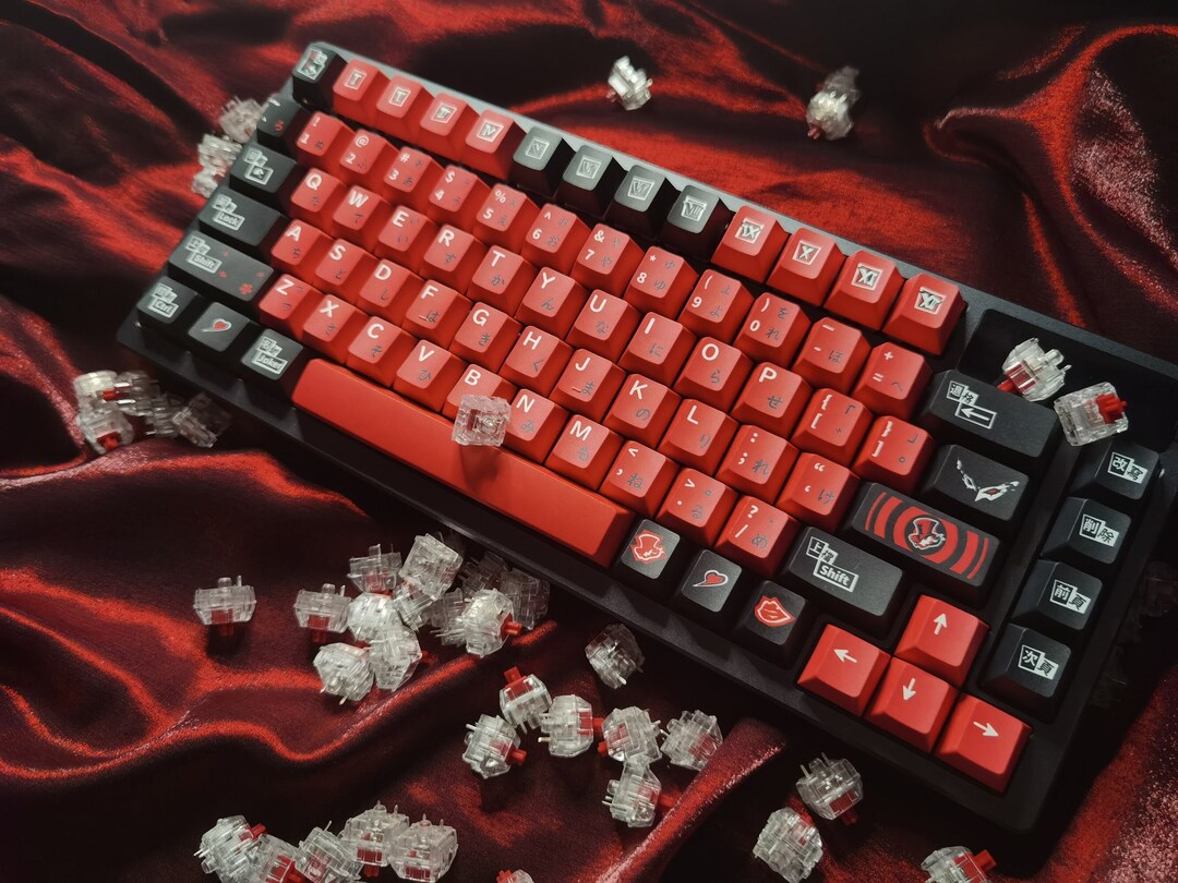 Cool Black & Red PBT ISO Cherry Keycaps Set for Mechanical - Etsy UK