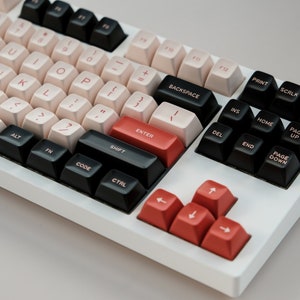 173pcs Cute White Black & Orange Keycaps Set for Mechanical Keyboard ...